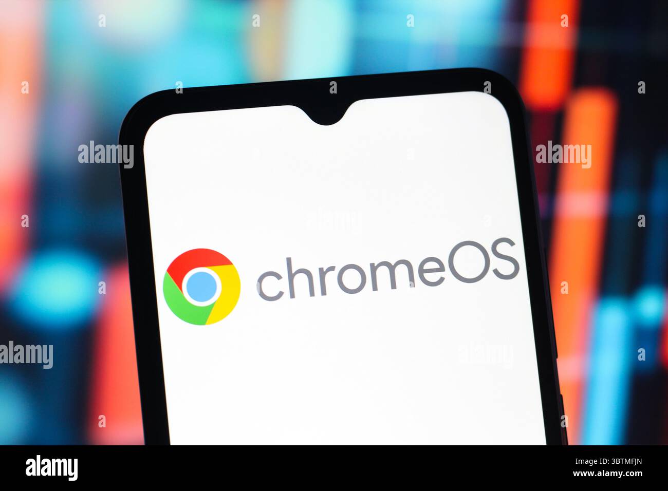 In this photo illustration, the Google ChromeOS (Chrome OS) logo is ...
