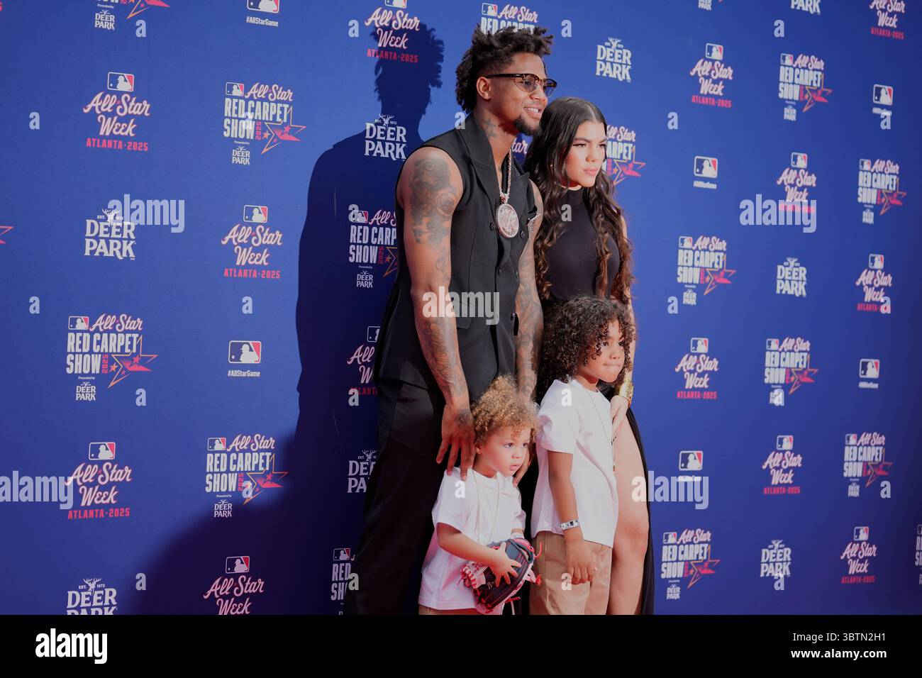 Atlanta Braves' Ronald Acuña Jr. arrives with family on the red carpet ...