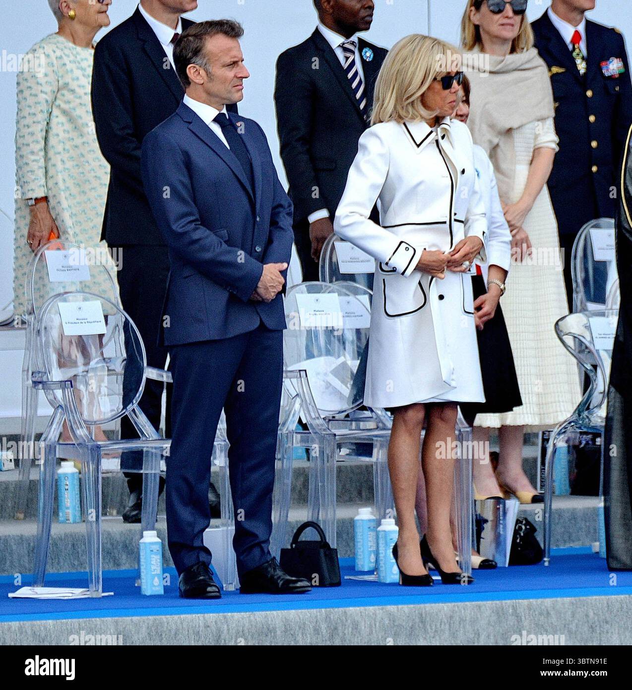Emmanuel Macron President of the Republic Brigitte Macron first lady ...