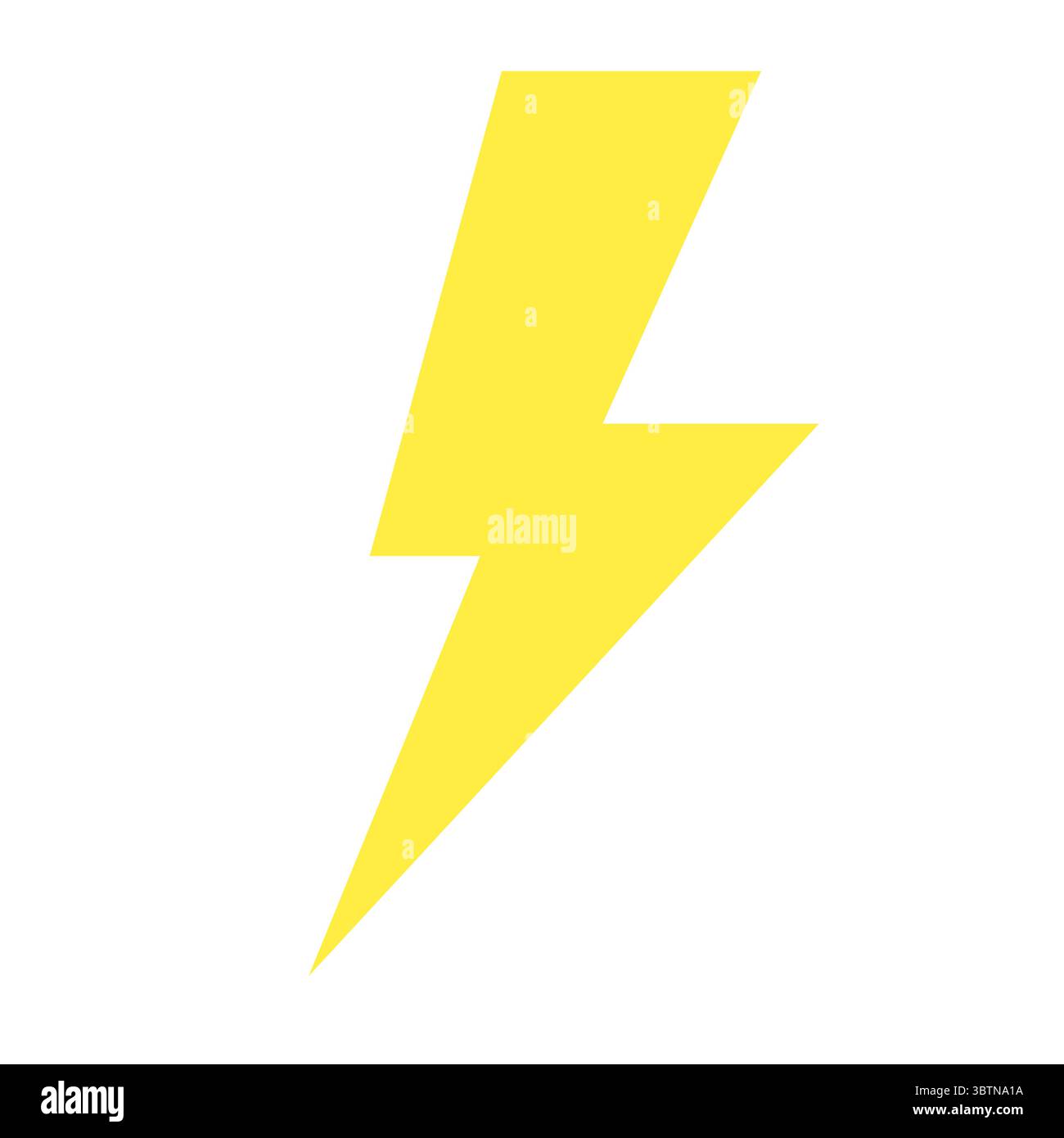 Yellow lightning bolt symbol on white background illustration Stock ...