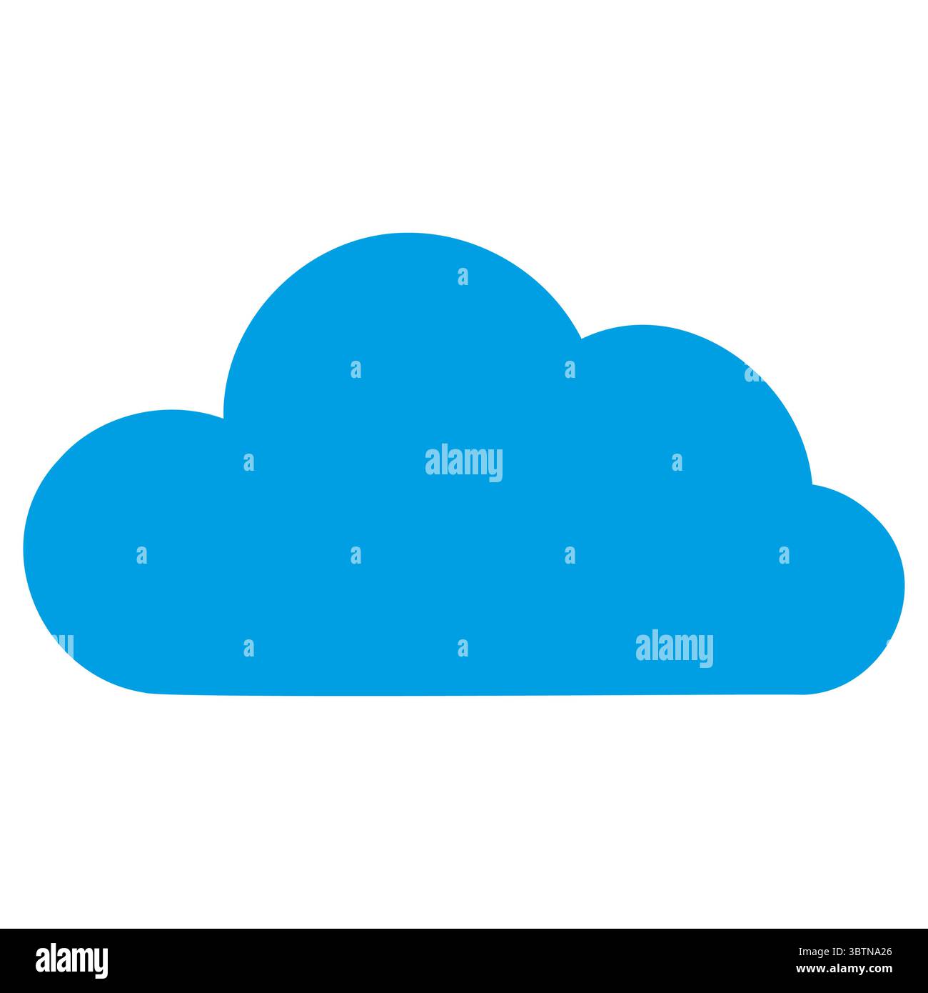 Simple blue cloud symbol on white background: minimal weather icon ...