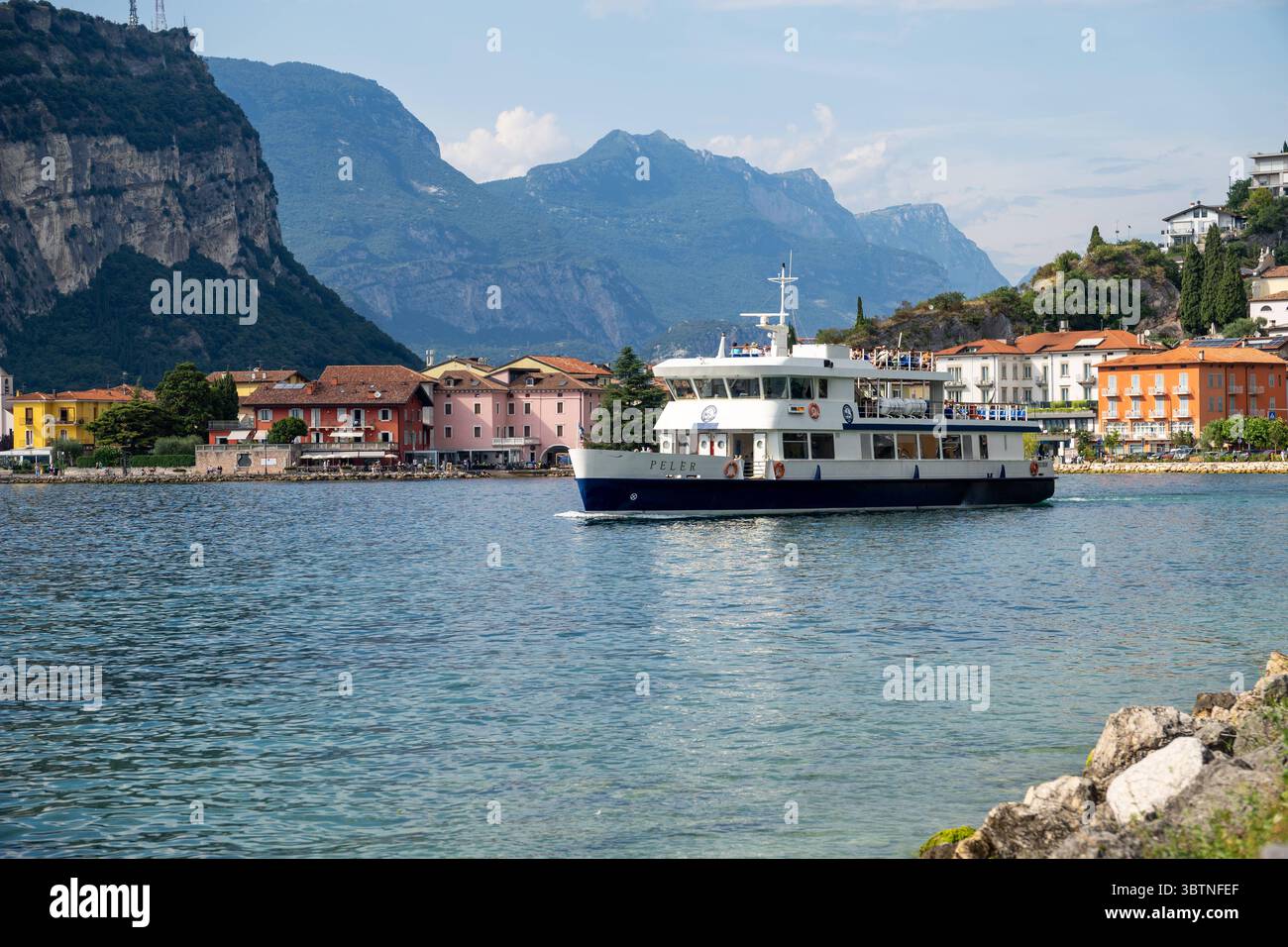 Nago-Torbole, Trentino, Italy - July 15, 2025: The passenger ferry ...