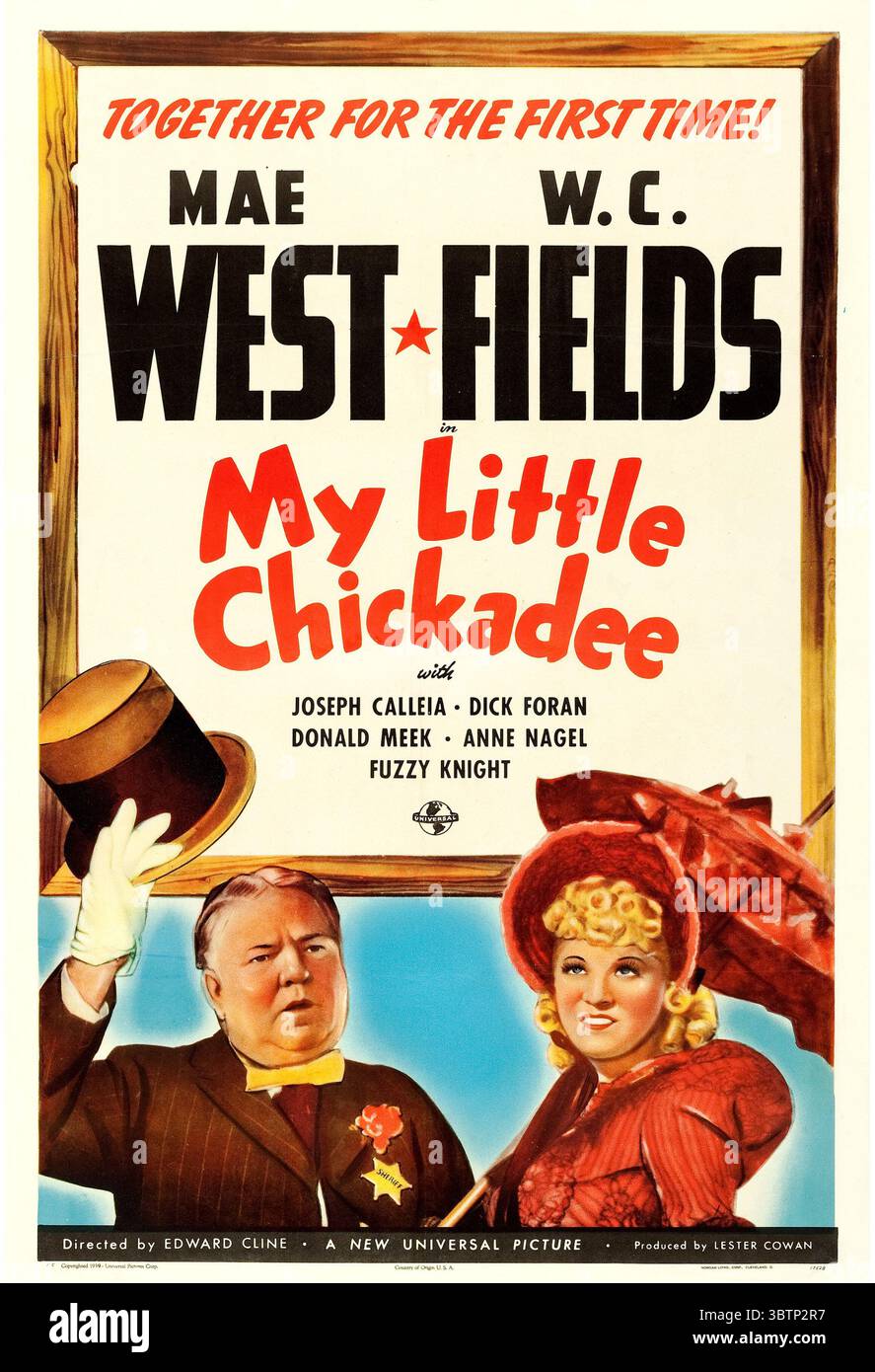 Mae West, W.C. Fields, My Little Chickadee (1940). Poster Stock Photo - Alamy