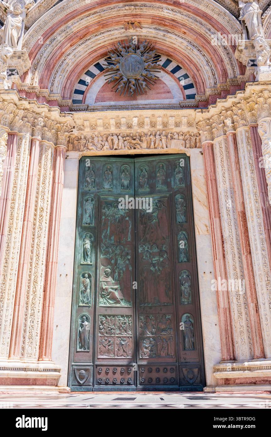 Central bronze door of Duomo di Siena - Roman Catholic Siena Cathedral ...