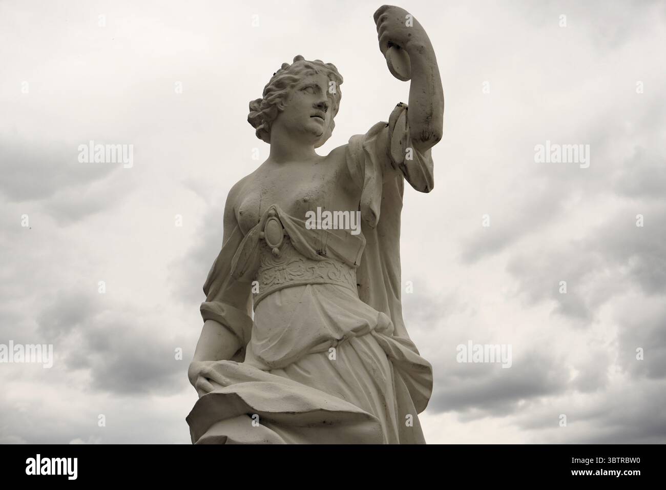 A beautiful marble statue of Melpomene, the ancient Greek muse of ...