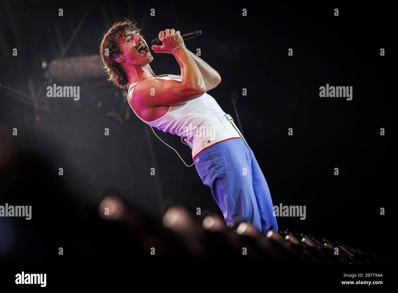 Singer Benson Boone from the U.S. performs on the Lake stage during the ...