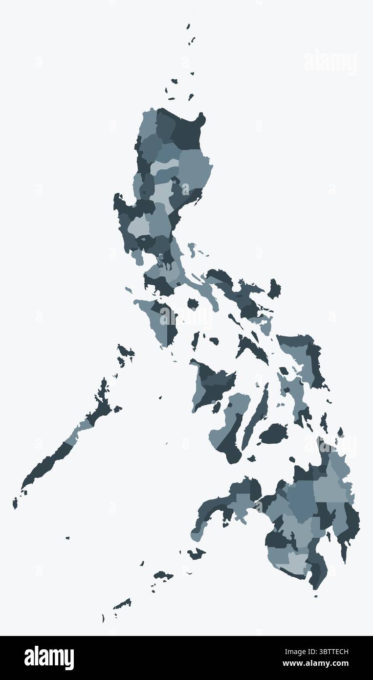 Map of Philippines with regions. Just a simple country border map with ...
