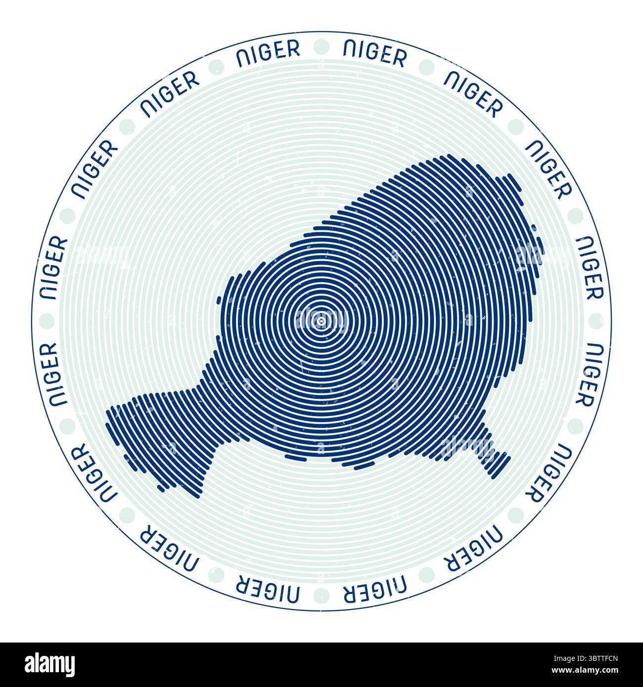 Niger shape radial arcs. Country round icon. Niger logo design poster ...