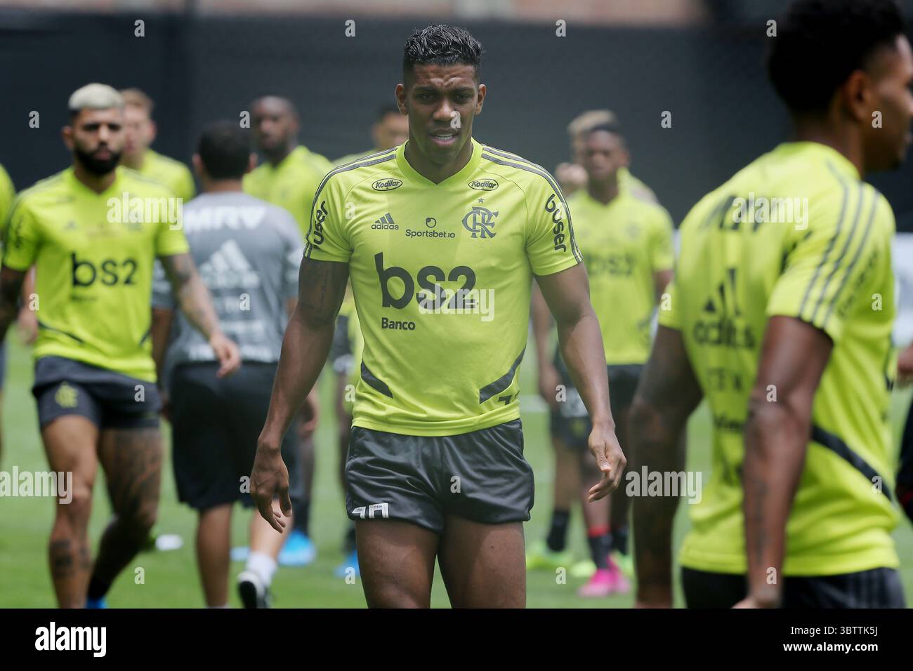 November 21, 2019, Lima, Peru: Flamengo players attends a soccer ...