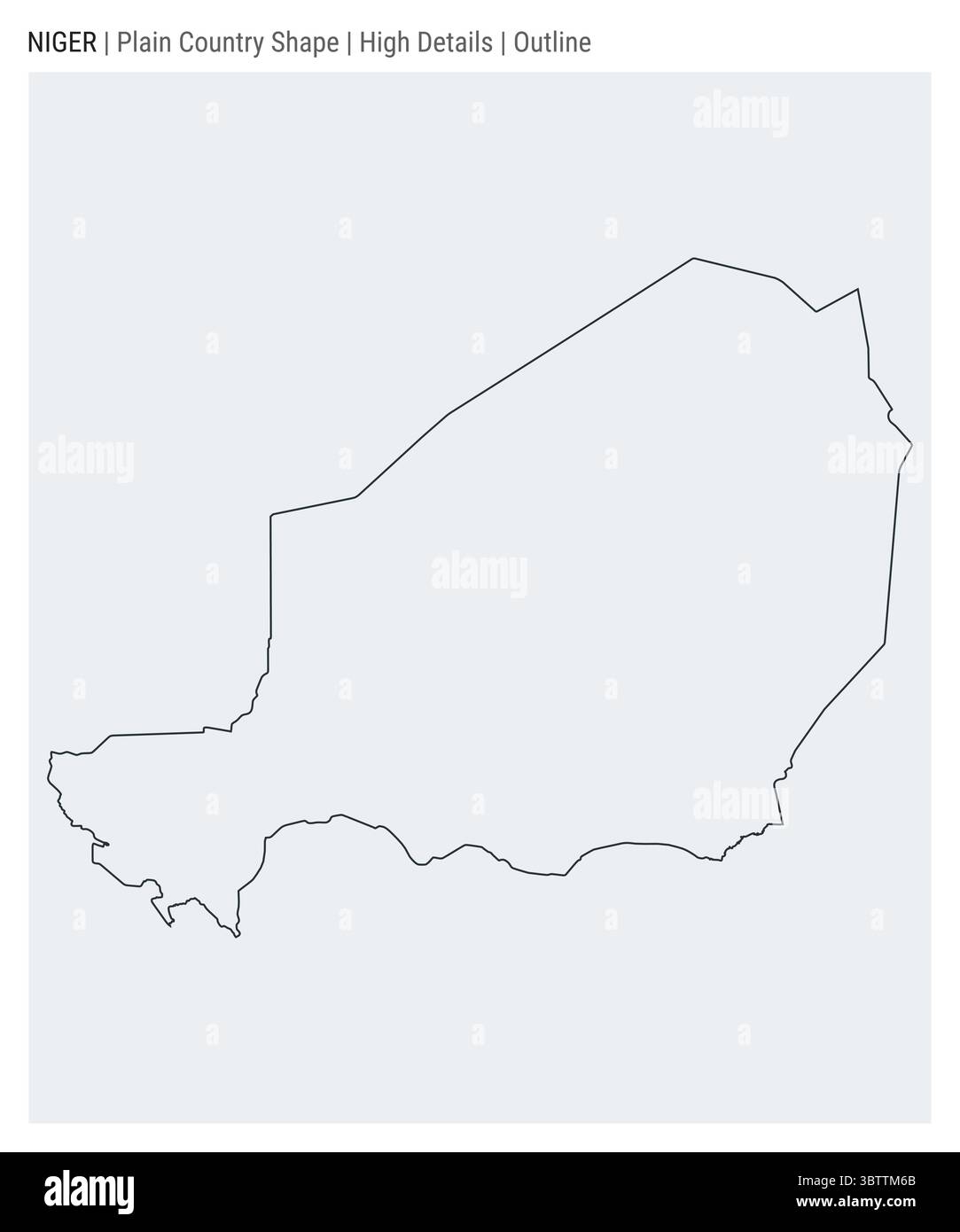 Niger plain country map. High details. Outline style. Shape of Niger ...
