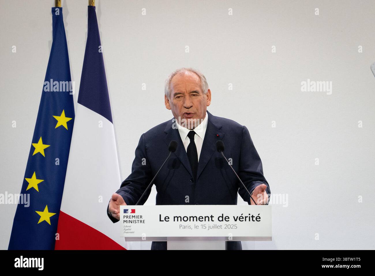 July 15, 2025, Paris, France: French Prime Minister FRANCOIS BAYROU ...