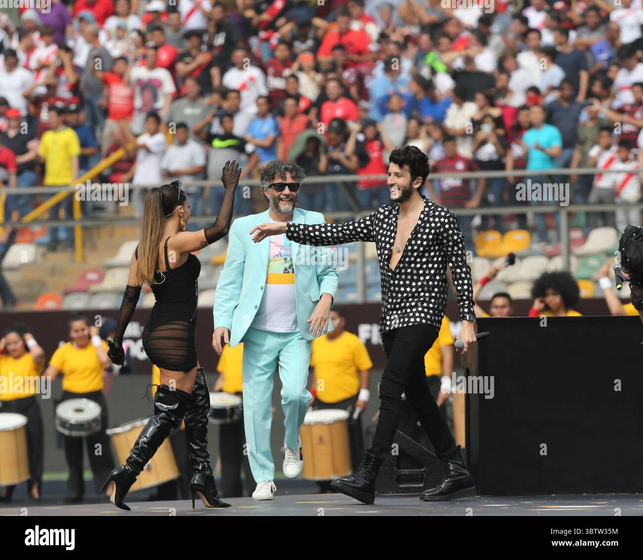 November 23, 2019, Lima, Peru: Brazilian singer Anita (L) Argentina's ...