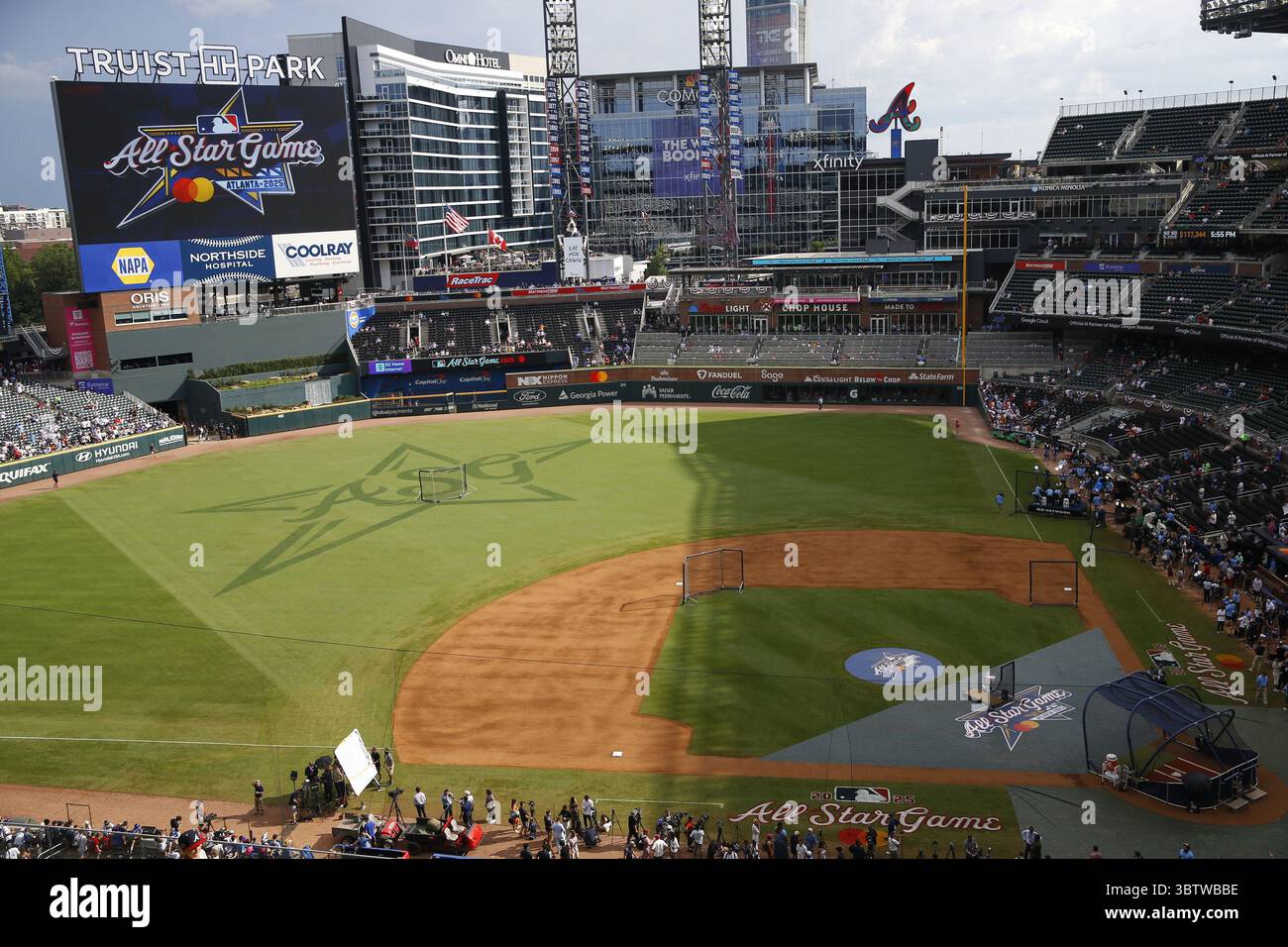 General overhead field view before the 2025 MLB All-Star game at Truist ...