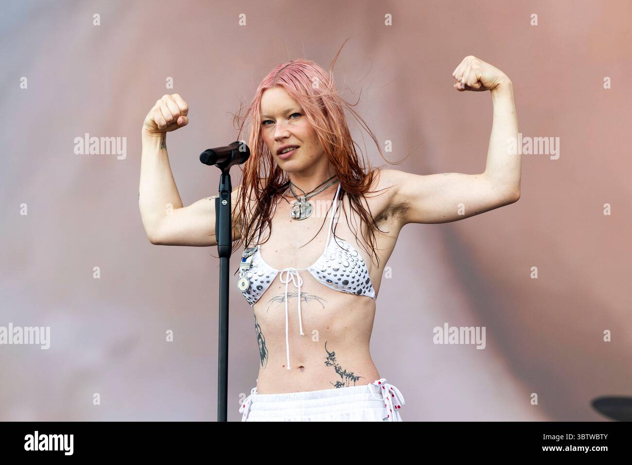 Rhian Teasdale of Wet Leg performs live at Days Coca Cola Festival in Milano, Italy, on July 15 ...