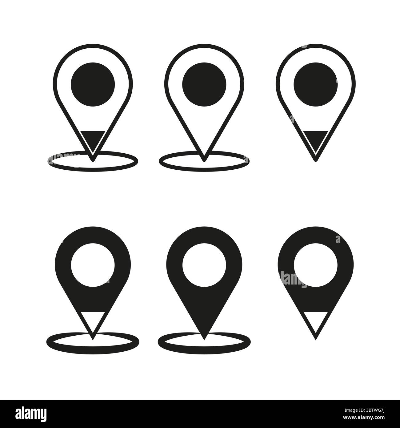 Location pin icons. Map pointer set. Navigation marker Vector. GPS position symbols Stock Vector ...