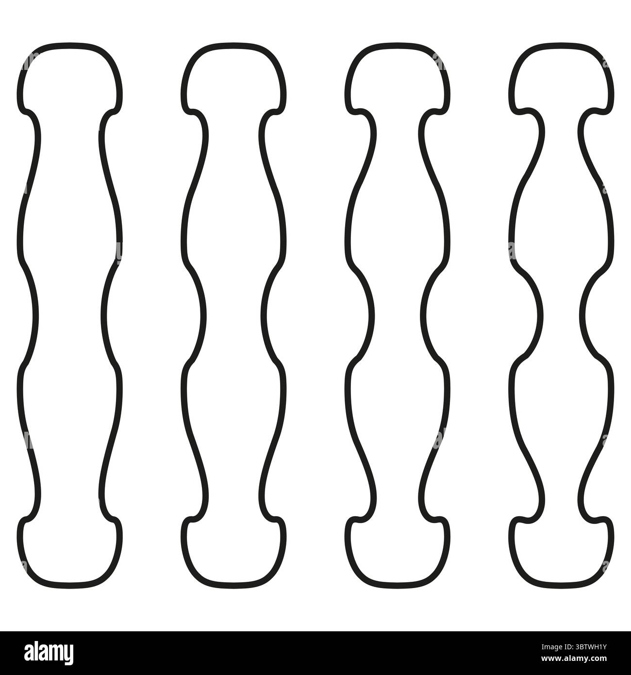 Curved outline shapes. Abstract organic forms. Modern minimalist ...