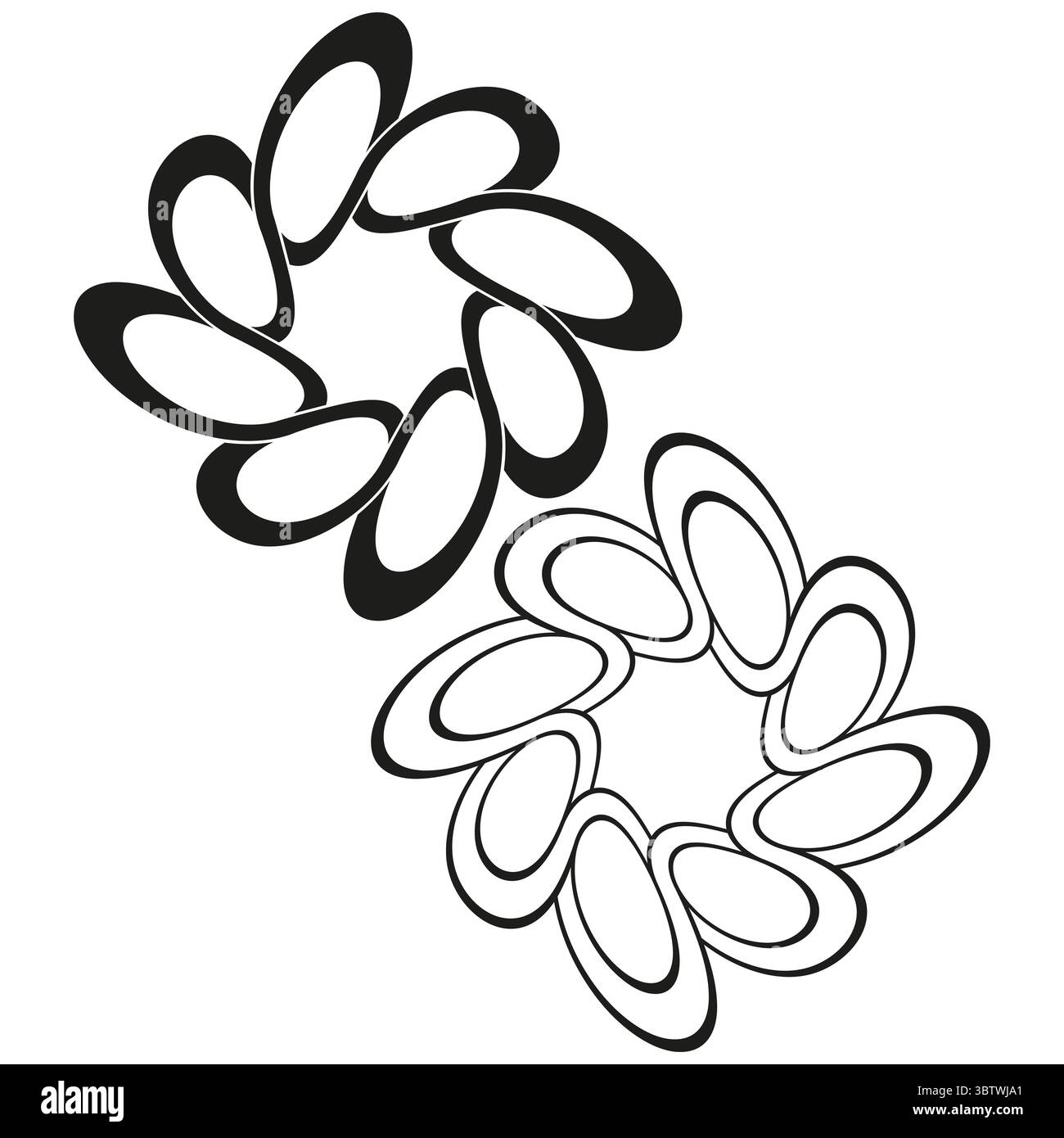 Geometric circle patterns. Abstract round shapes. Concentric ring ...