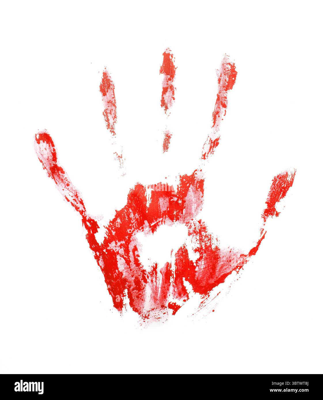Red hand print, isolated on white background Stock Photo - Alamy