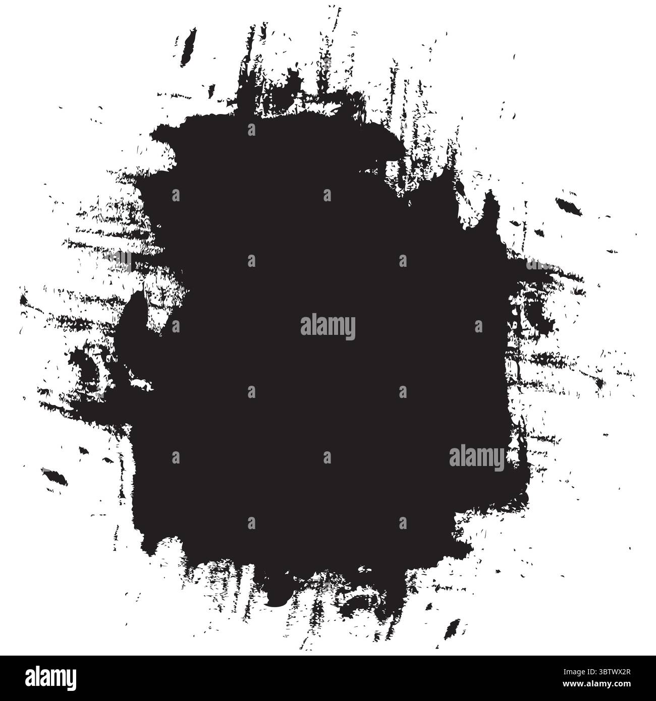 Grunge ink blot. Rough paint splash. Distressed brush texture. Vector ...