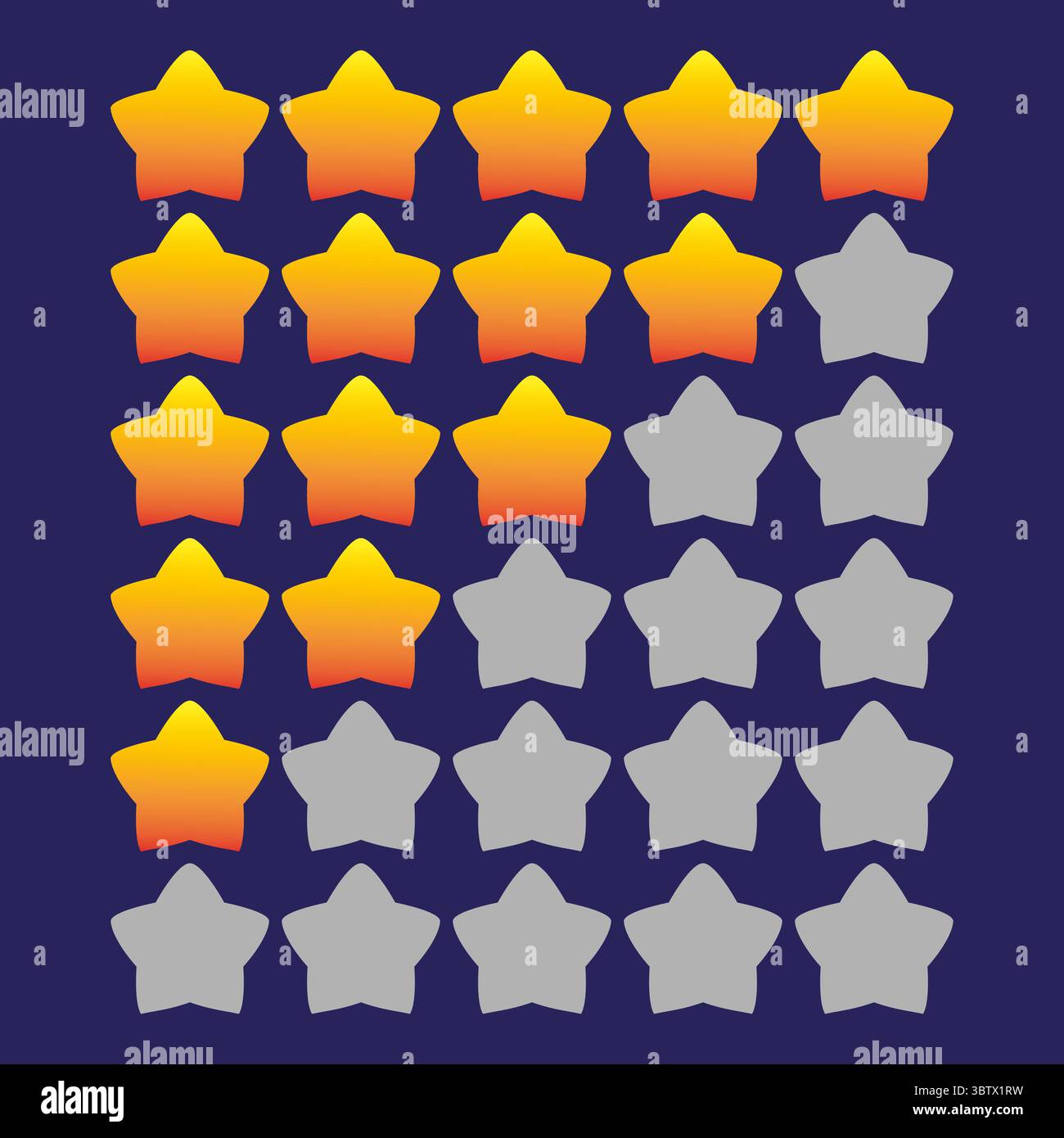 Star rating interface. Golden gray elements. Customer review system ...