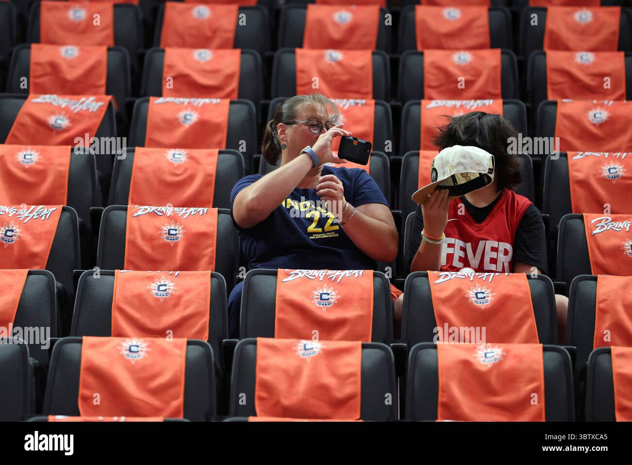 Fans before a WNBA basketball game between the Connecticut Sun and the ...