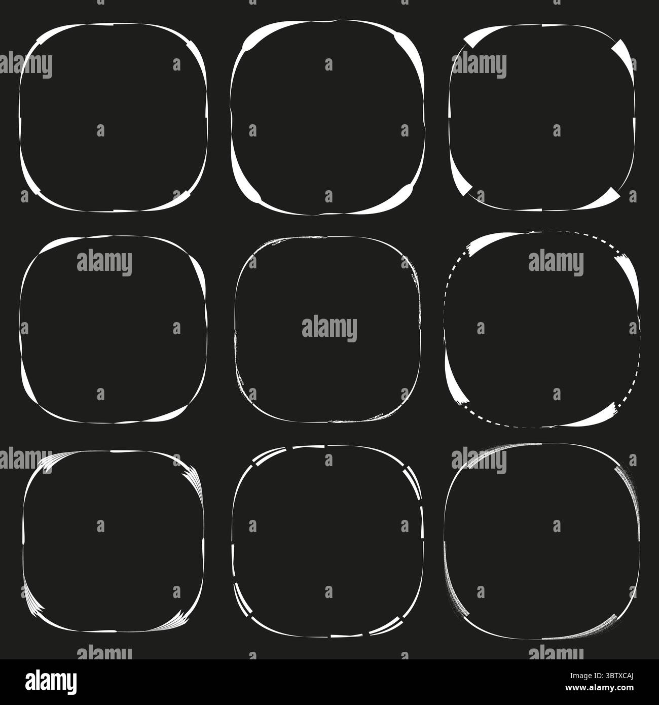 Distressed square frames. Grunge Vector borders. Torn edge illustration ...