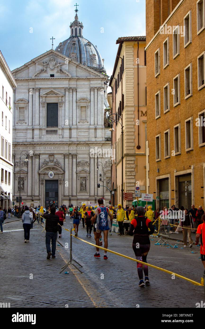 Rome, Italy; 03 16 2025; A running competition in Rome. Basilica of ...