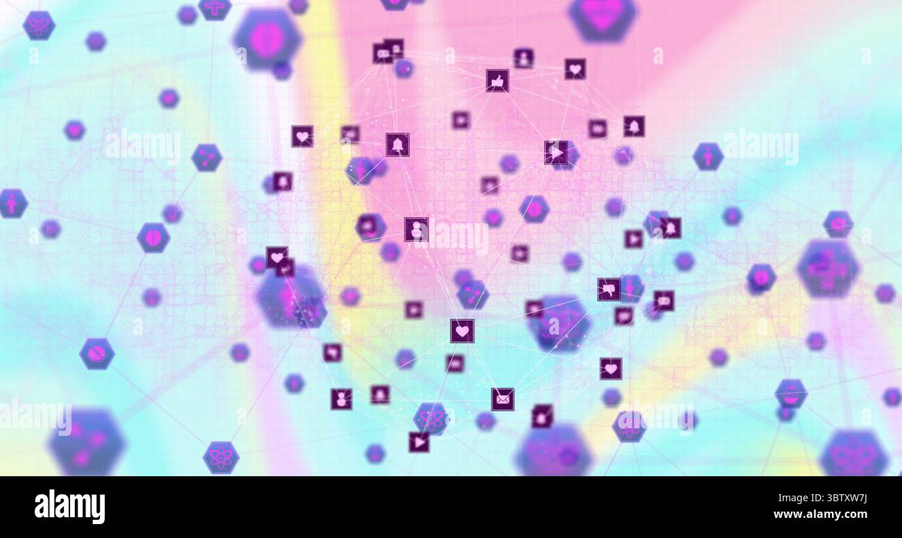 Network visualizing user icons connecting hi-res stock photography and images - Alamy