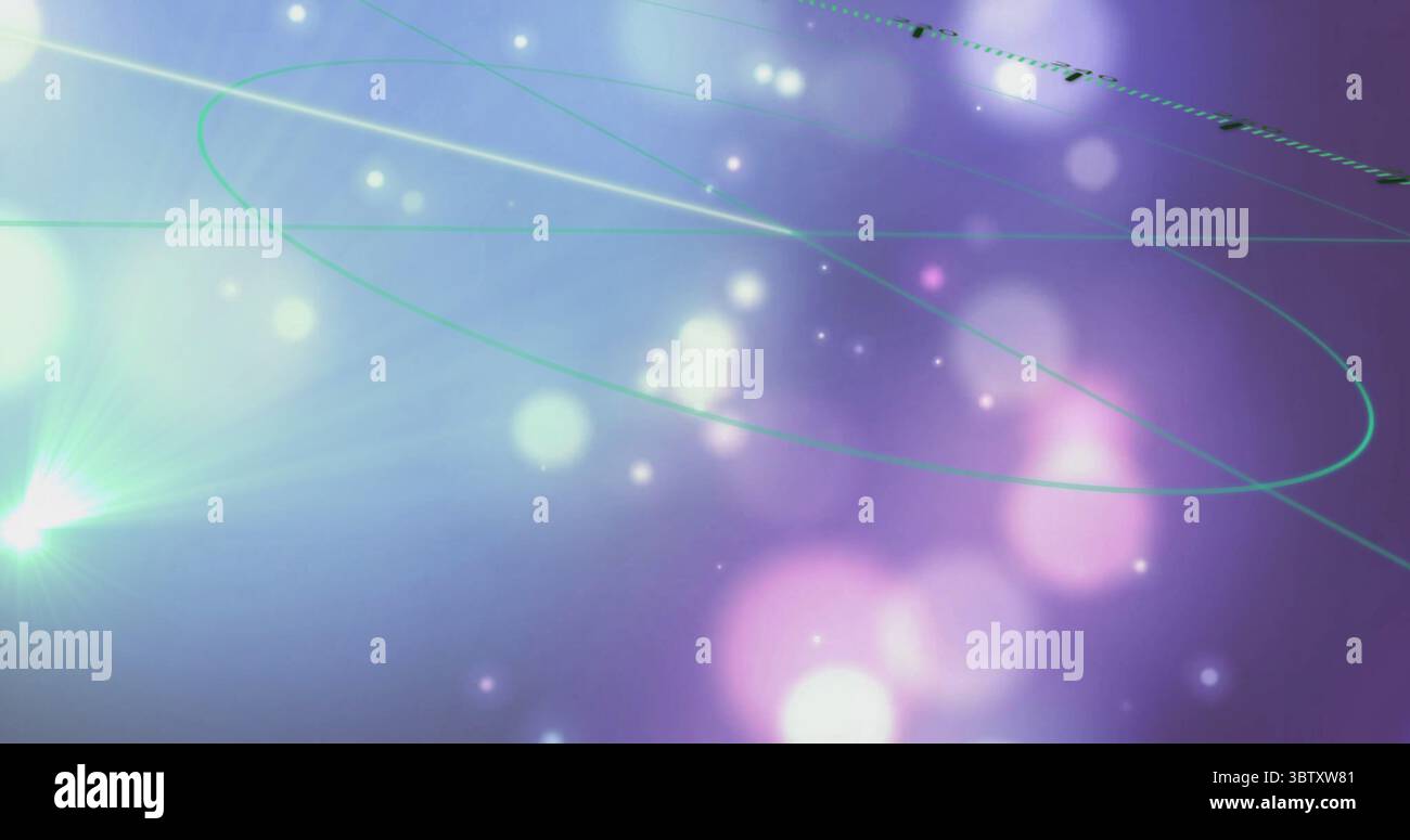 Gradient shifting in virtual space, with soft-focus bokeh orbs, neon ...