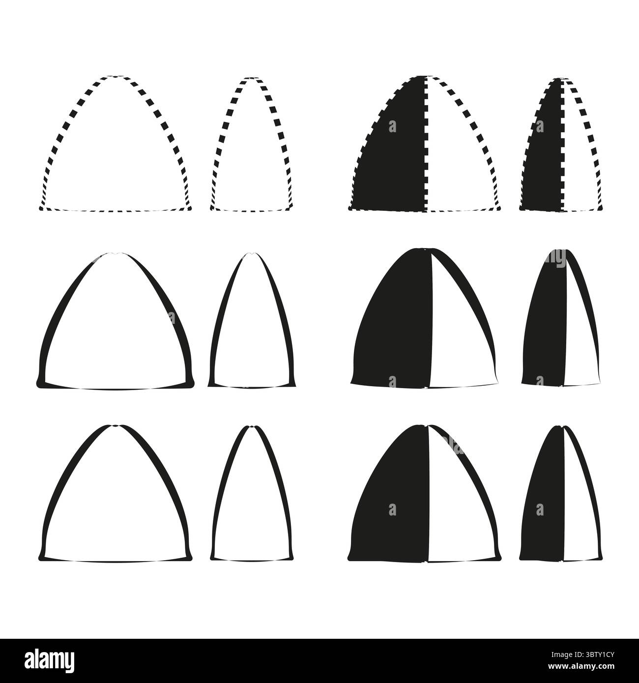 Geometric triangle forms. Abstract shape collection. Pointed element ...