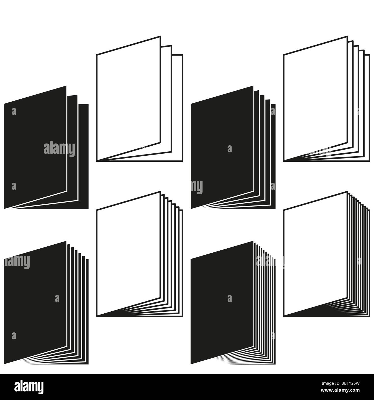 Book icon collection. Open page symbol. Reading Vector graphic ...