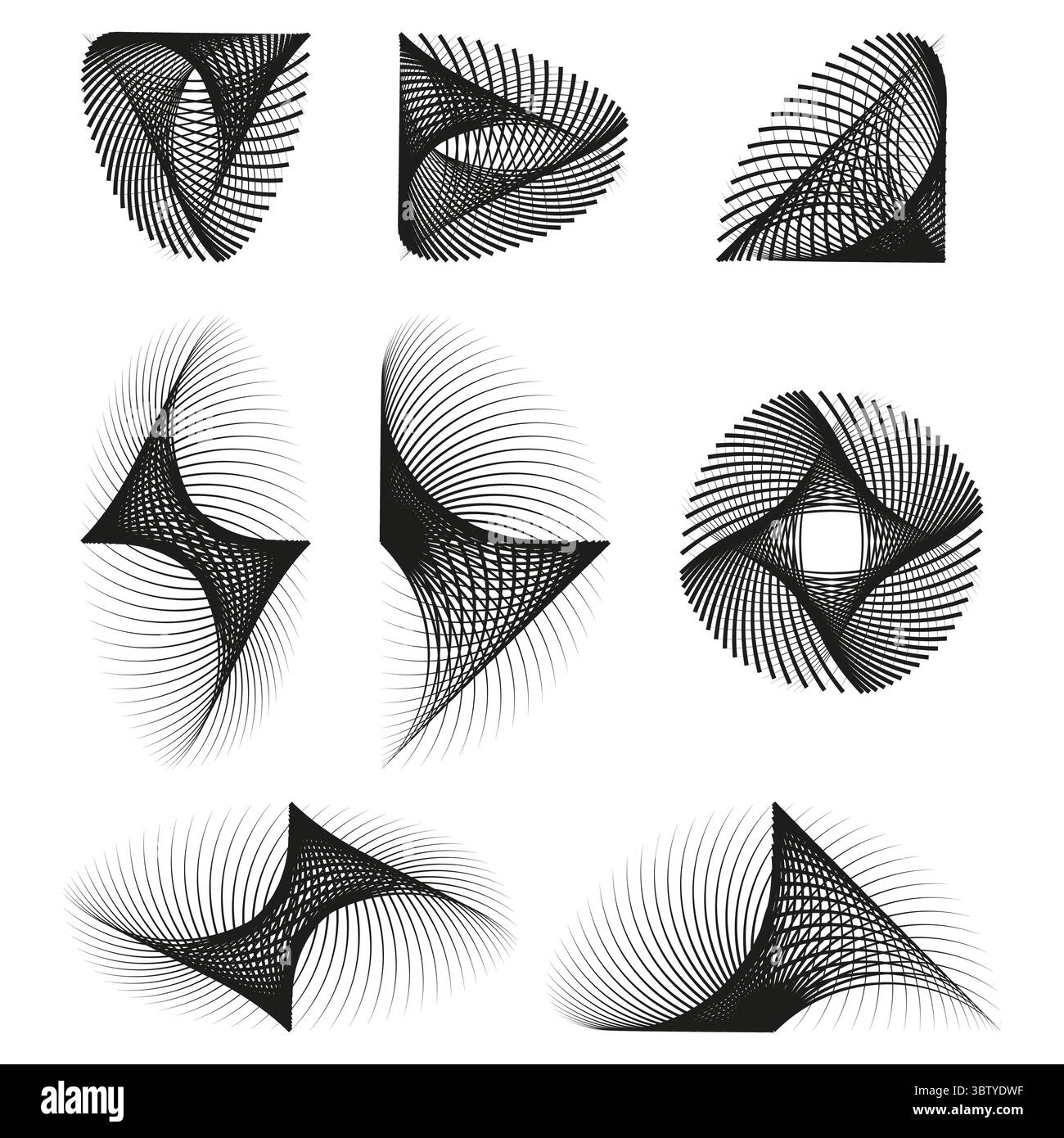 Abstract geometric shapes. Dynamic line patterns. Modern Vector ...
