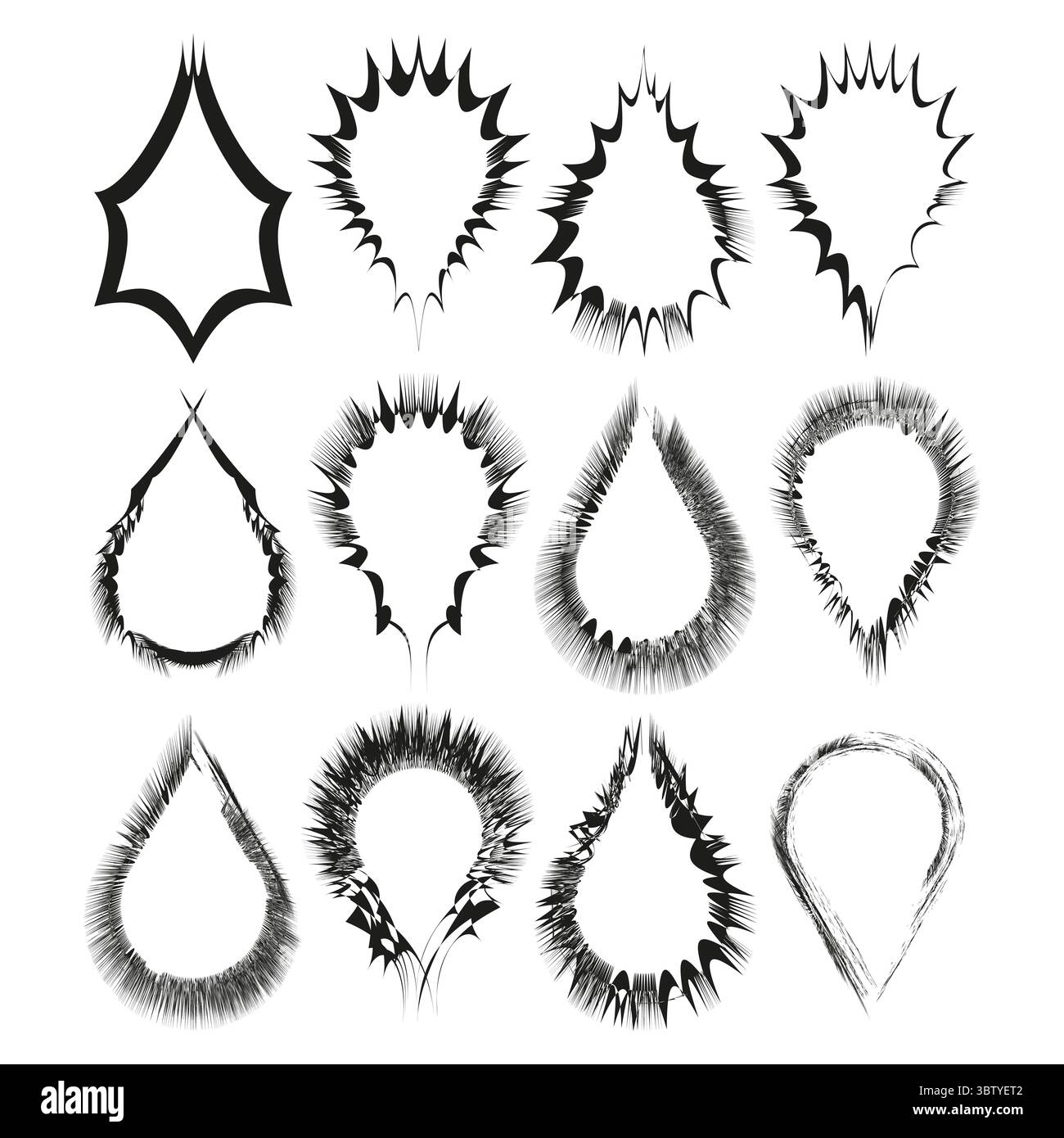 Abstract shapes Vector. Irregular grunge forms. Splash ink elements ...