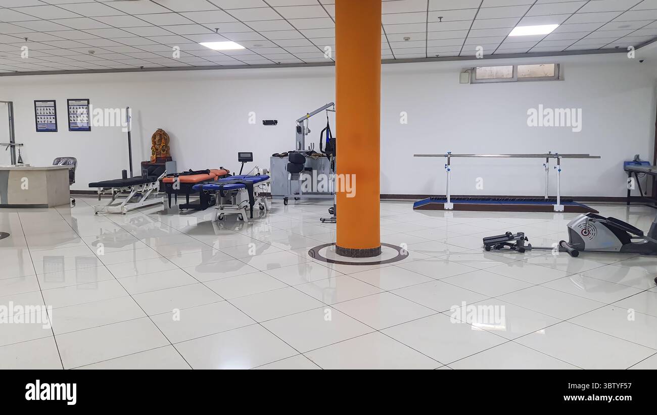 rehabilitation tools in physiotherapy center indoors Stock Photo - Alamy