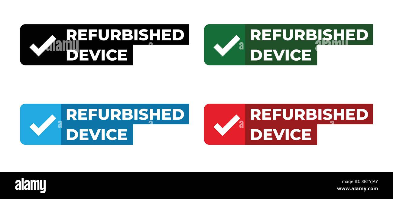 Refurbished Device Sticker Label Set Stock Vector Image & Art - Alamy