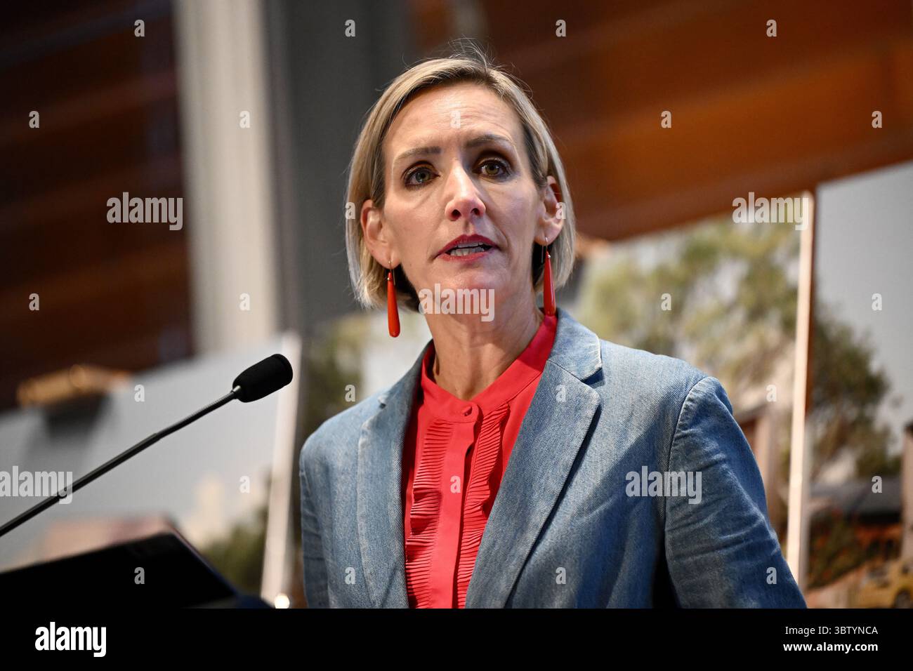 NSW Government Architect Abbie Galvin speaks to attendees during the ...
