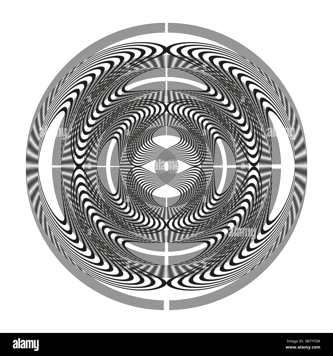 Circular radial pattern. Abstract optical illusion. Concentric line ...