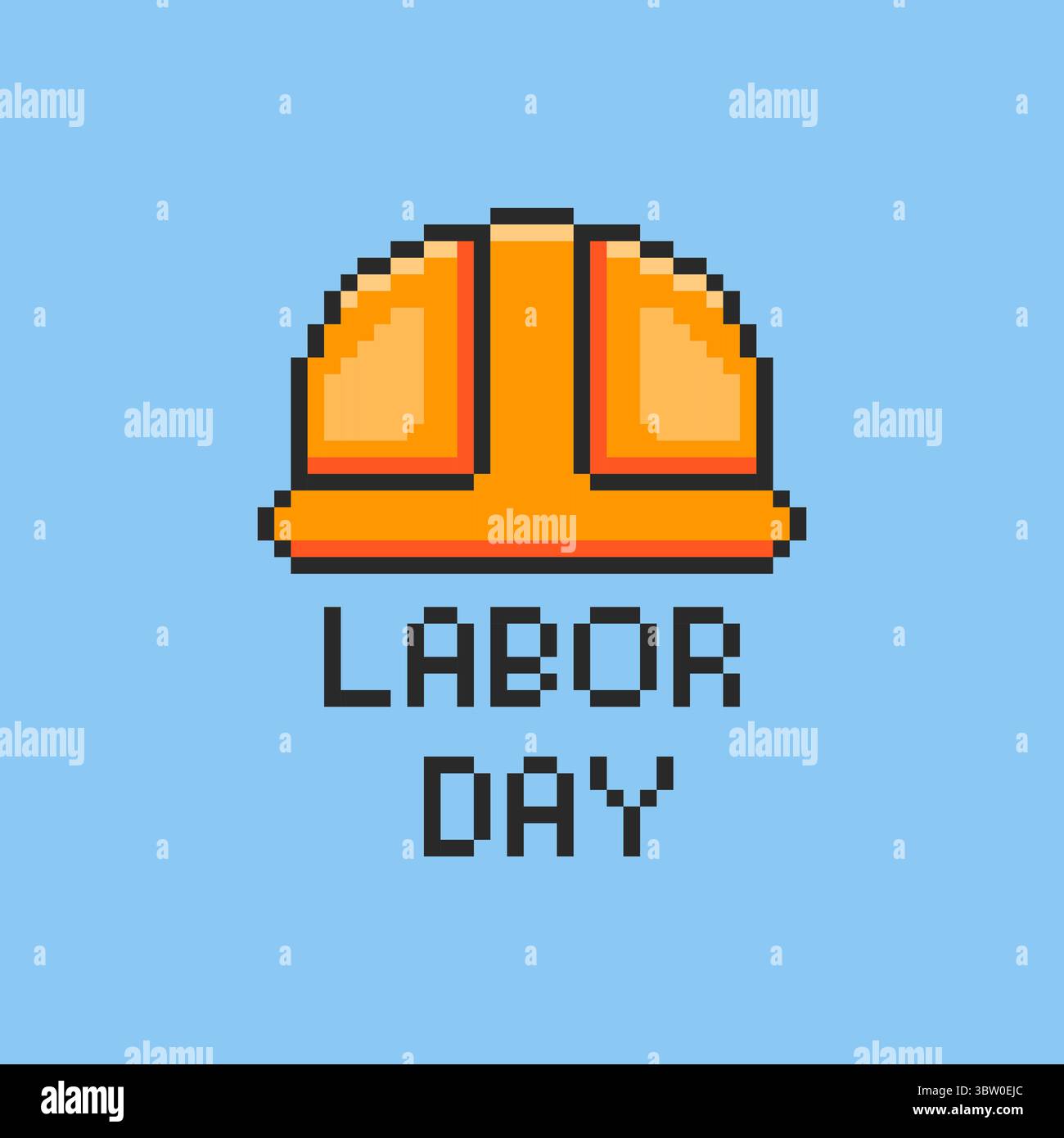 Pixel art Labor Day with Helmet game asset design Stock Vector Image ...