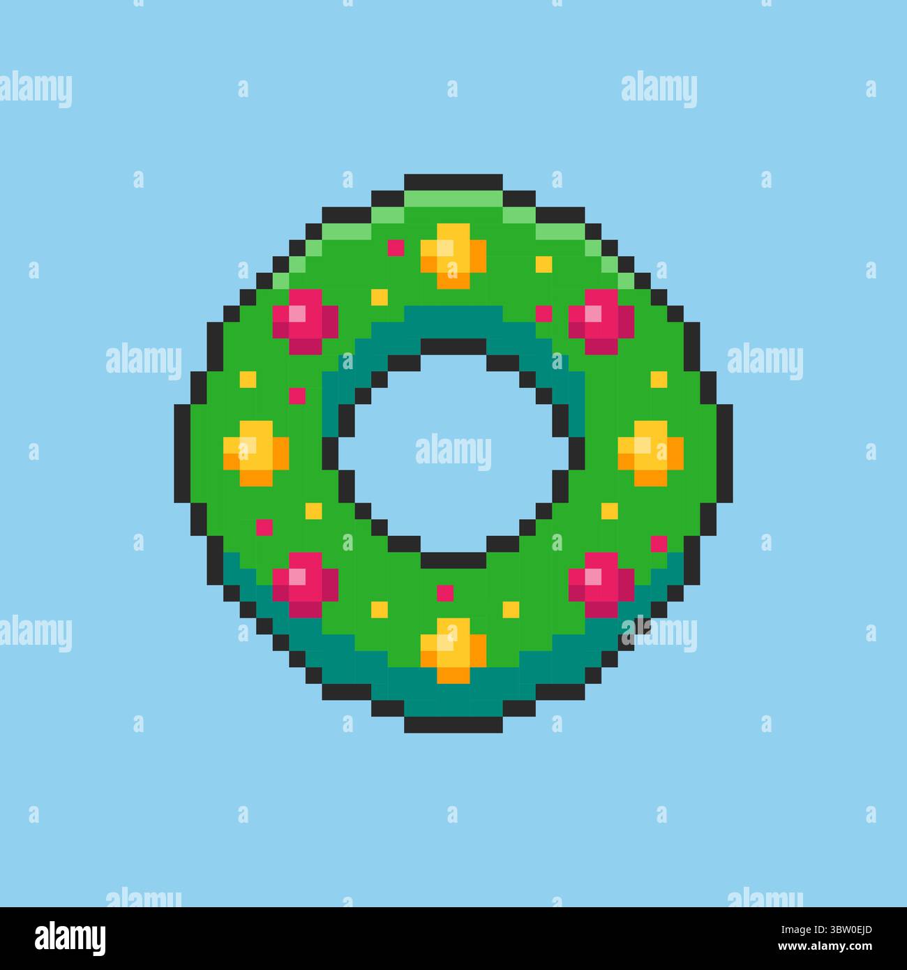 Pixel art Christmas Wreath game asset design Stock Vector Image & Art ...