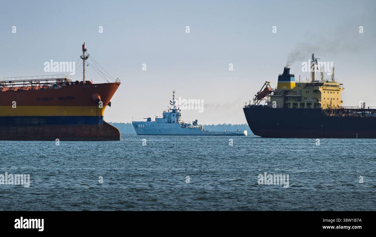 Balikpapan, Indonesia - May 06th 2025. Indonesian Navy ship KRI Soputan ...
