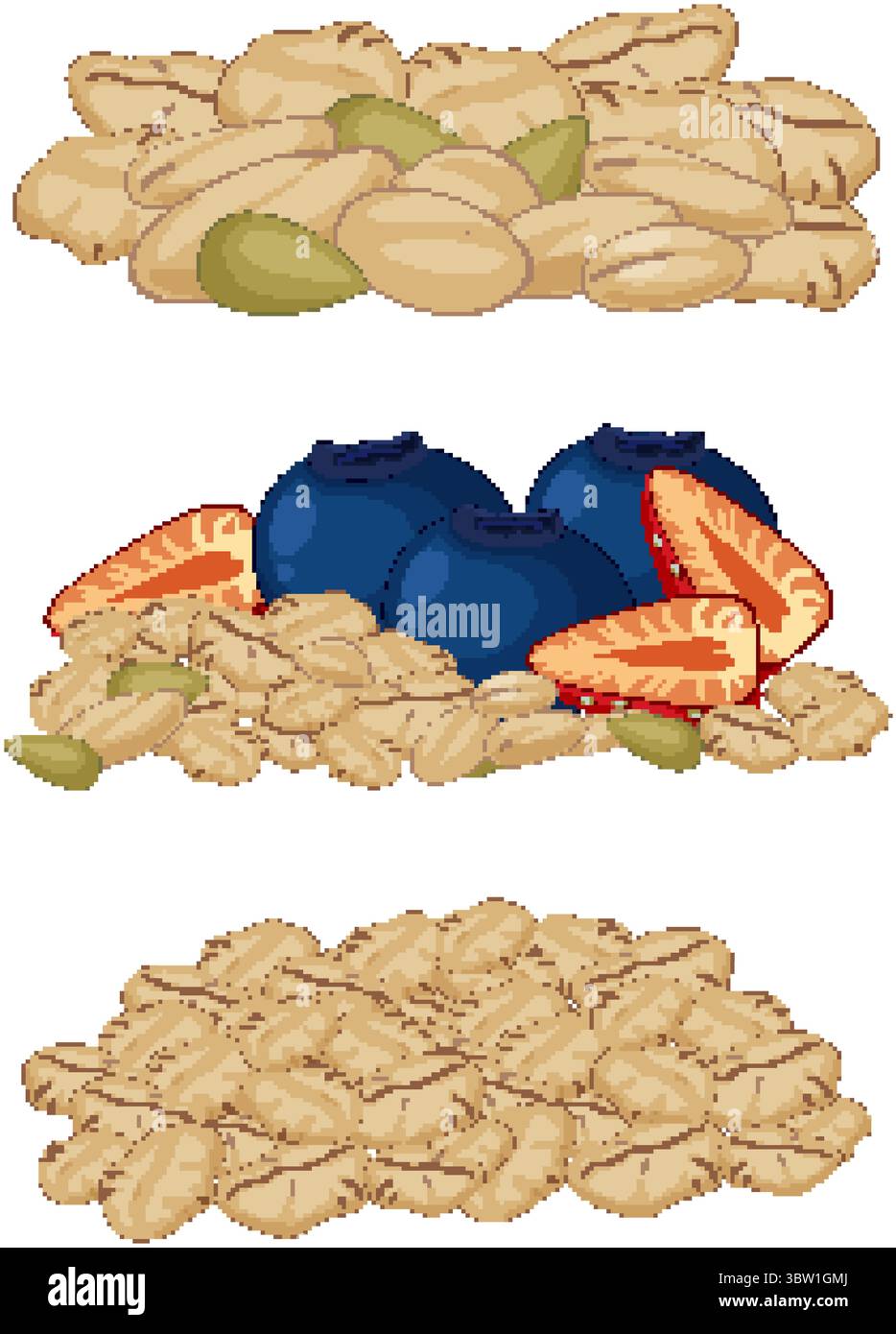 Pile dried nuts almonds Stock Vector Images - Alamy