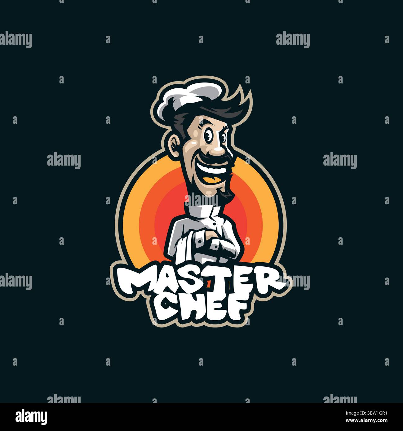 Chef mascot logo design with modern illustration concept style for ...