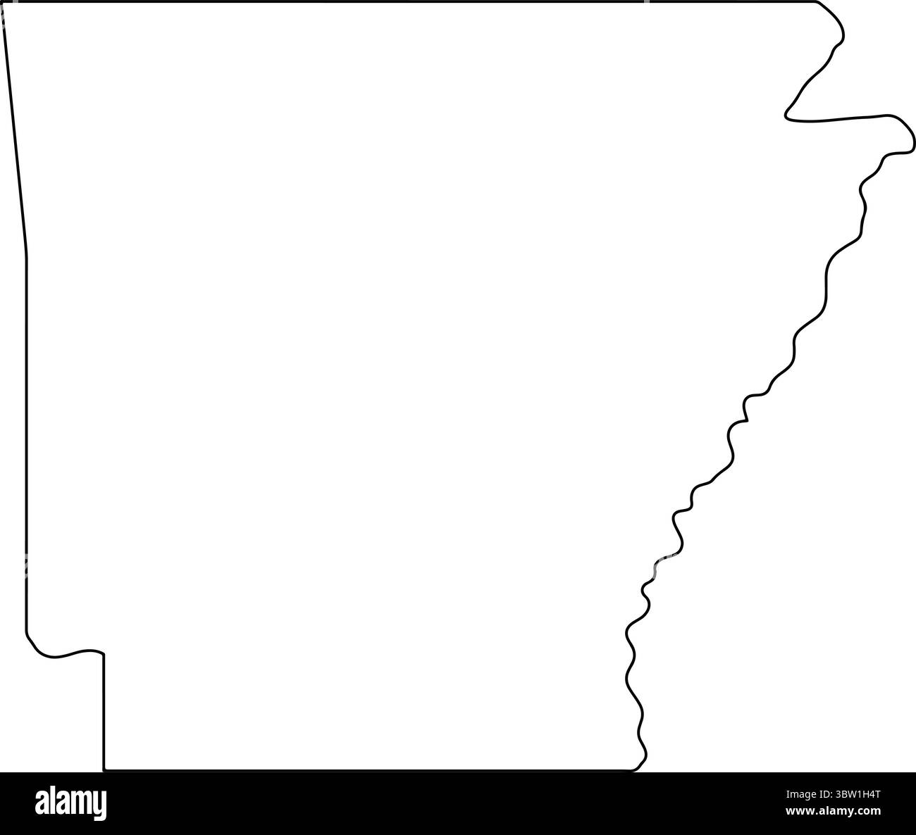 Outline map of the state of Arkansas in the USA Stock Vector Image ...