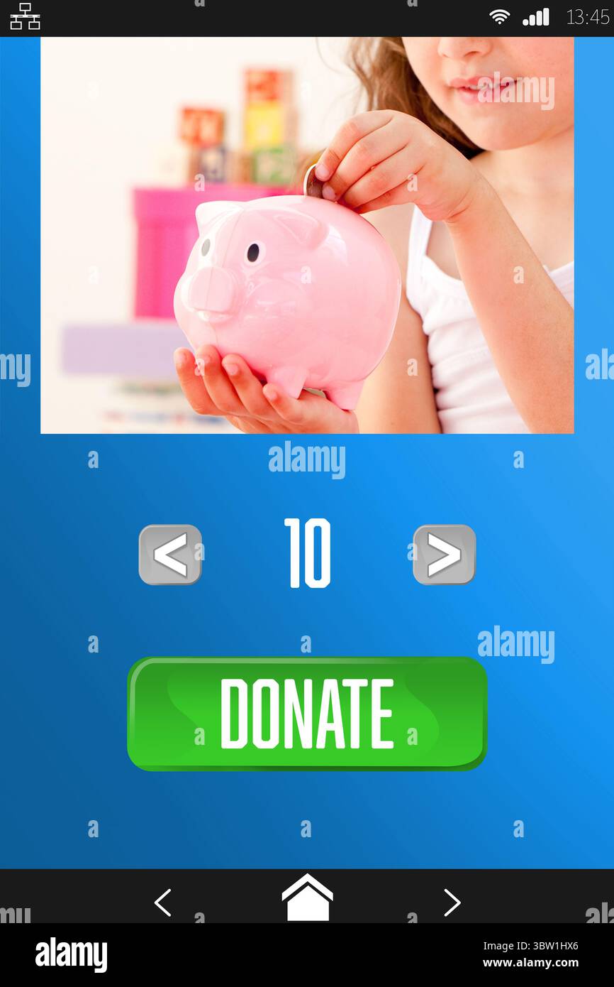 Person putting coin in piggy bank Stock Photo - Alamy