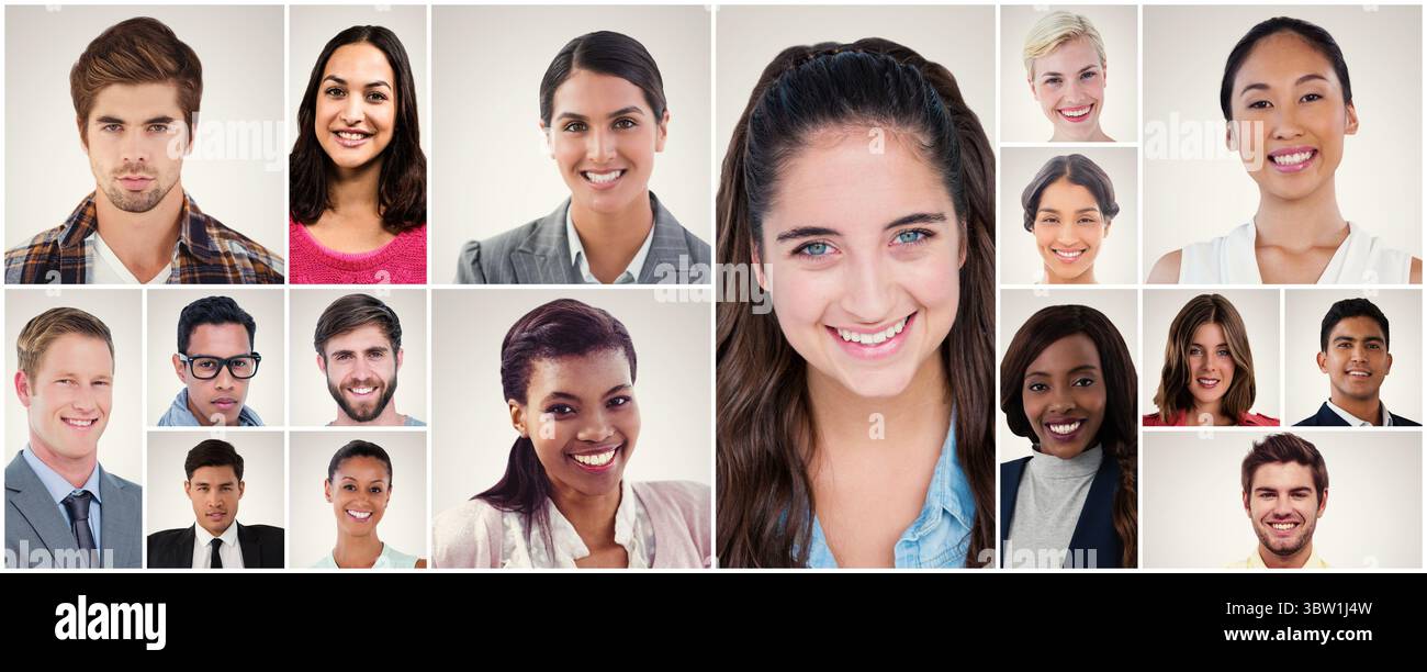 People collage portrait 6x2 Stock Photo - Alamy