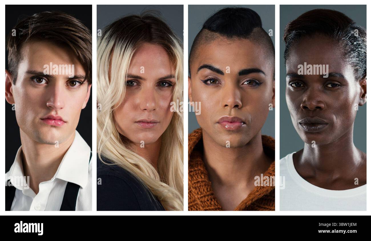 Multiethnic group people smiling Cut Out Stock Images & Pictures - Alamy