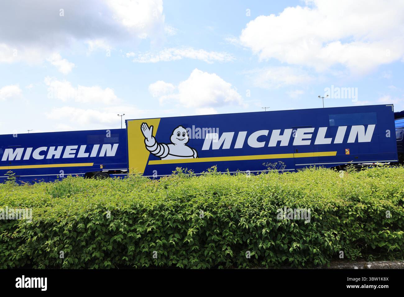Michelin Transport Truck, world leader in tire manufacturing Stock ...