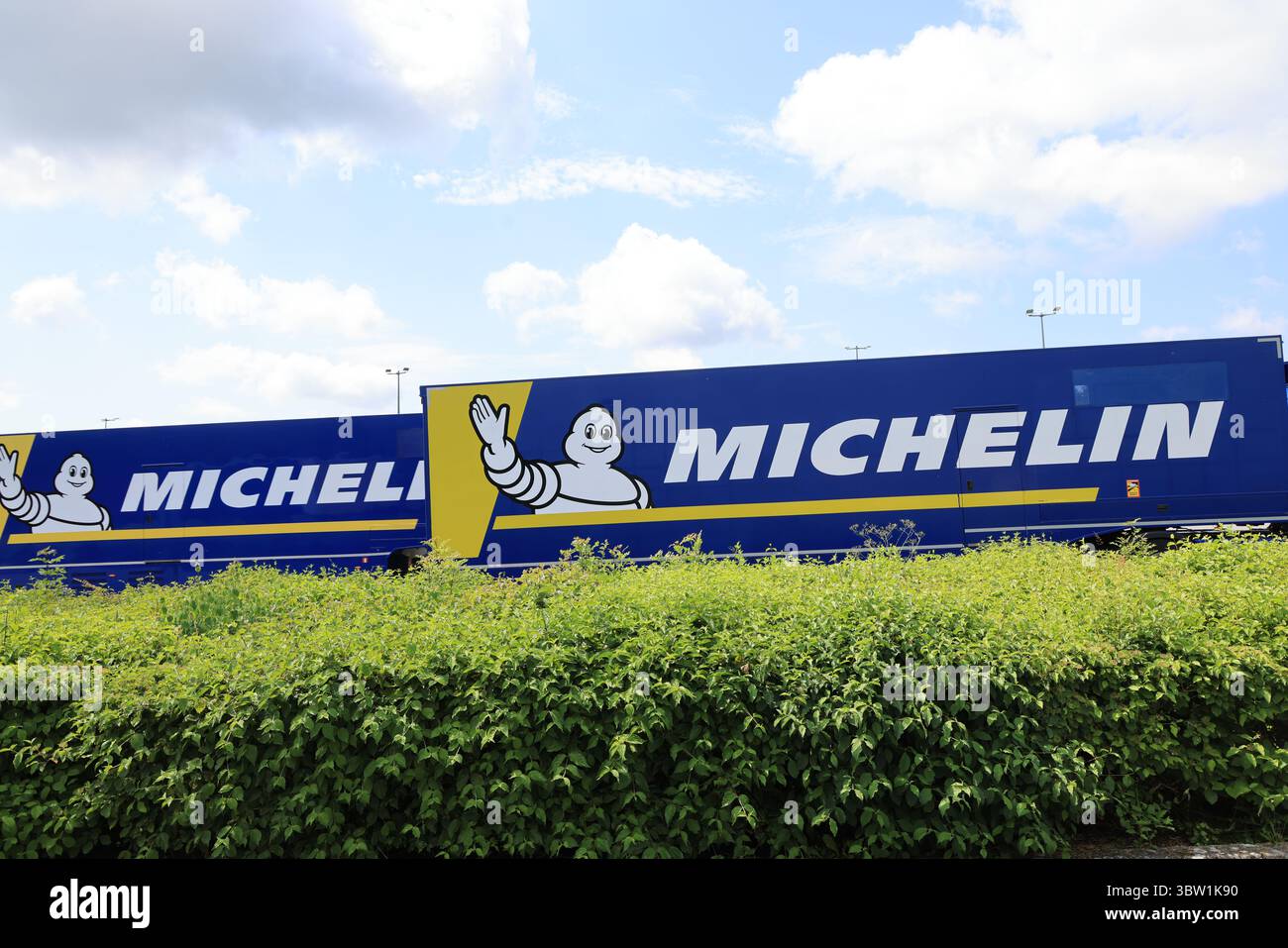 Michelin Transport Truck, world leader in tire manufacturing Stock ...