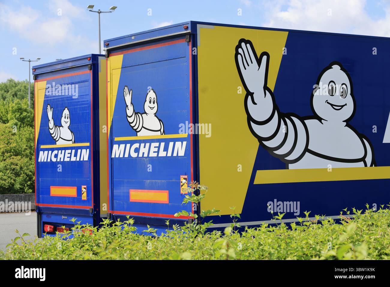 Michelin Transport Truck, world leader in tire manufacturing Stock ...