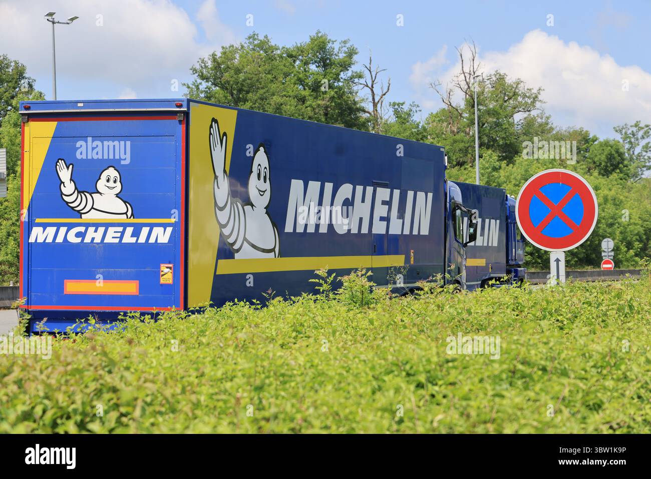 Michelin Transport Truck, world leader in tire manufacturing Stock ...